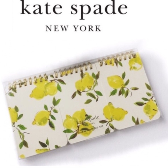 kate spade | Office | Kate Spade Lemon Spiral Notepad Set Of 3nwt ...
